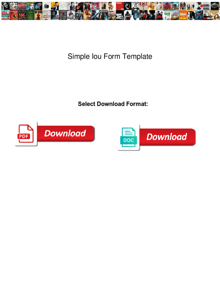 Fillable Online Simple Iou Form Template. Simple Iou Form Template pipl ...