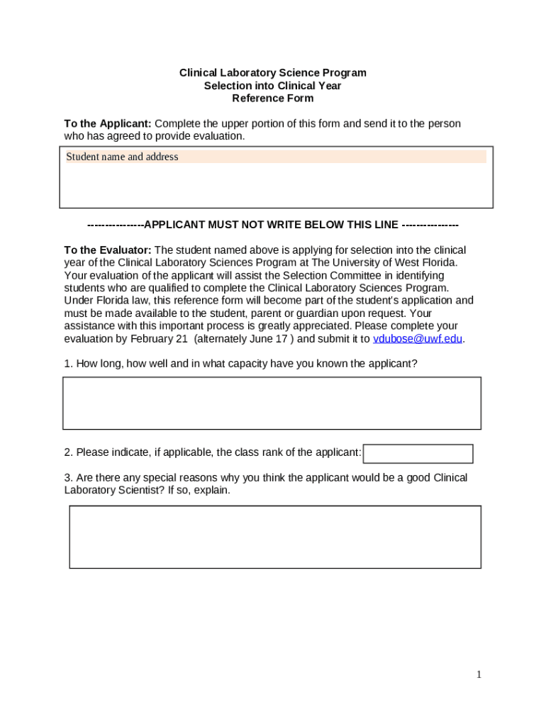 Clinical Laboratory Science Program Doc Template | pdfFiller