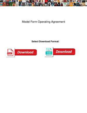 Fillable Online Model Form Operating Agreement. Model Form Operating ...