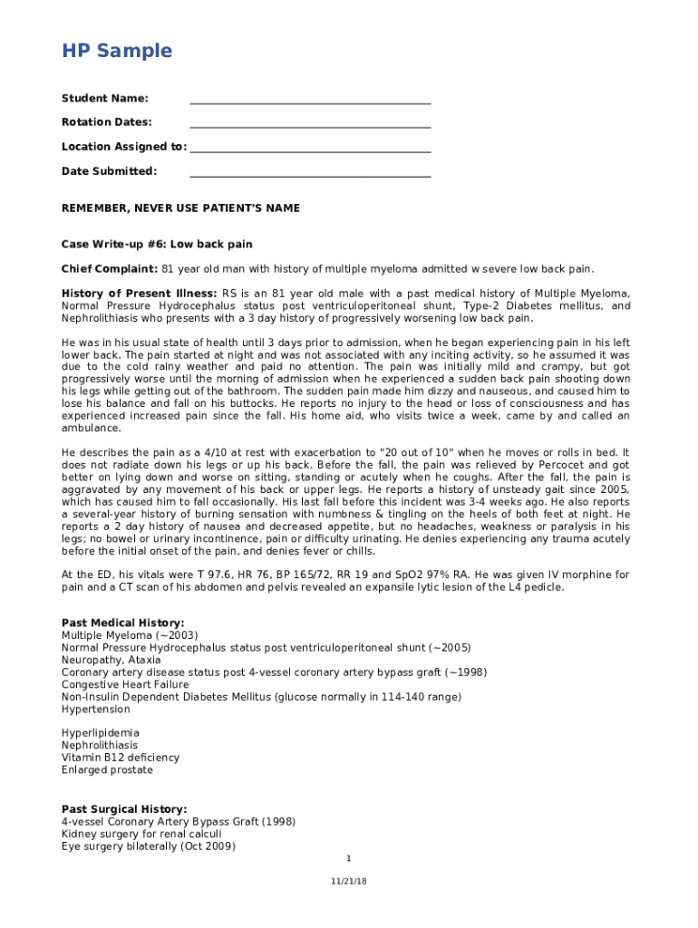 www.pdffiller.com422229246--HP-Sample-HP Sample - medicine yale Doc ...