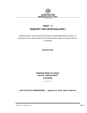 Fillable Online REQUEST FOR PROPOSAL (RFP) FOR SUPPLY, INSTALLATION ...