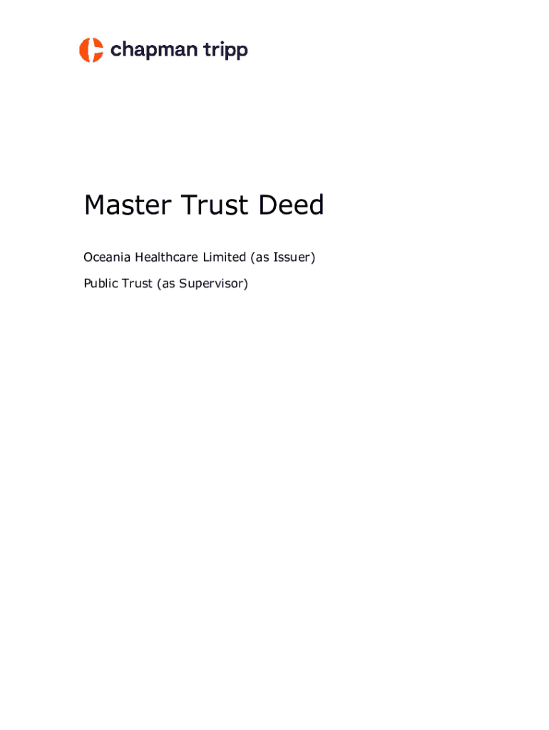 Fillable Online www.sec.govArchivesedgarMaster Security Trust Deed - SEC.gov Fax Email Print ...