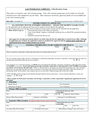 Fillable Online aaoicplans.comdownloadsAAOICApplicationAAO INSURANCE ...