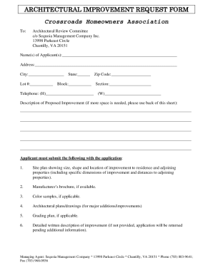 Fillable Online thechateaux.orgArchitectural-Improvement ...