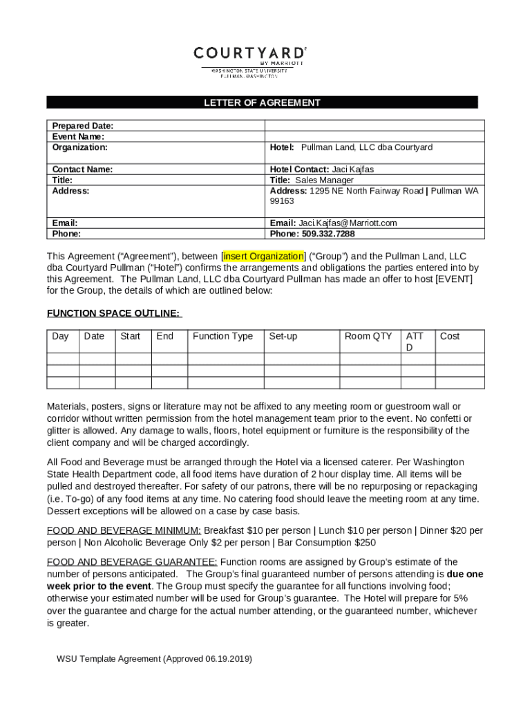 Group Sales Agreement Templates:Standard Rooms and Function Space Doc ...