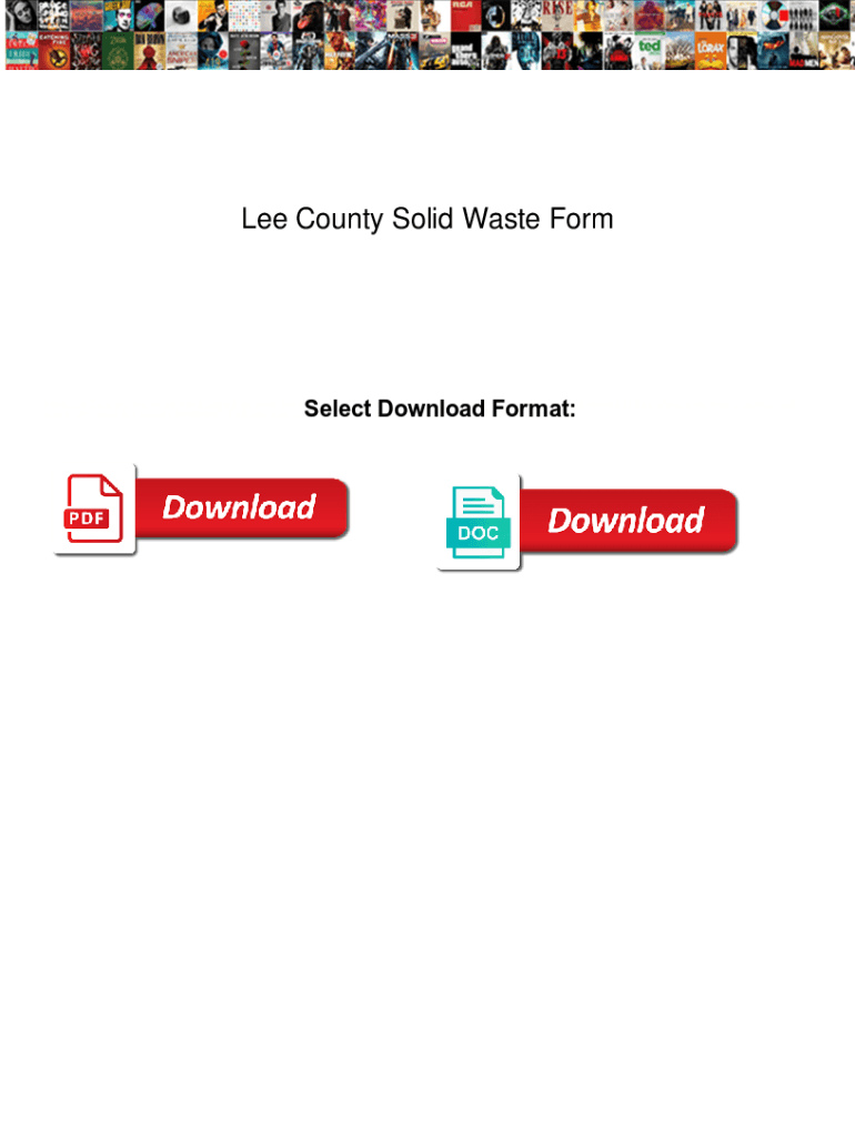 Fillable Online Lee County Solid Waste Form. Lee County Solid Waste ...