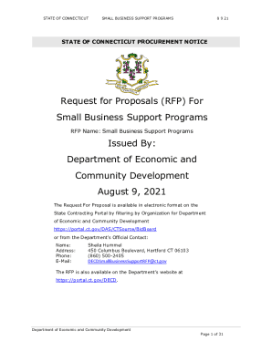 Fillable Online STATE OF CONNECTICUT PROCUREMENT NOTICE Request for ...