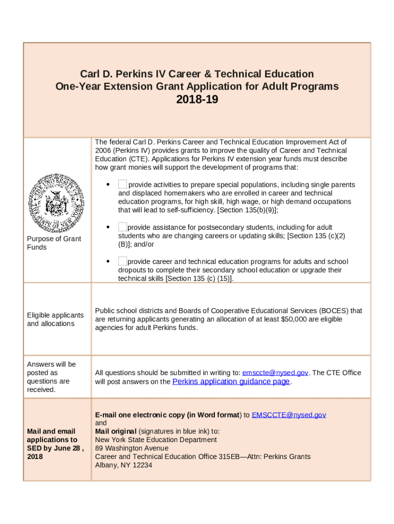 Strengthening Career and Technical Education for the 21st Century Act ... Doc Template | pdfFiller