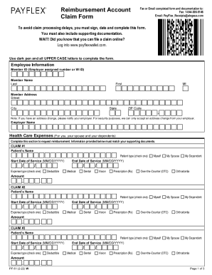 Fillable Online PayFlex - Reimbursement Account Claim Form - Microsoft ...