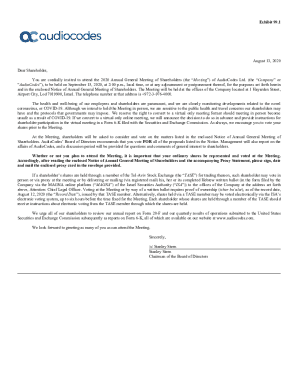 Fillable Online AudioCodes AGM Proxy Statement 2020 Fax Email Print ...