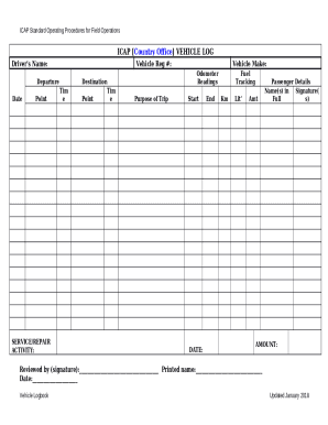 Vehicle Logbook Template Doc Template | pdfFiller