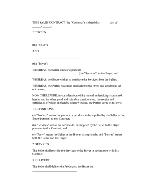 Fillable Online Sales contract template Fax Email Print - pdfFiller