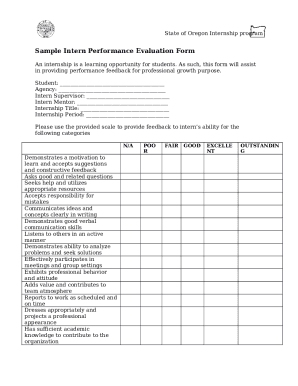 50+ SAMPLE Internship Evaluation in PDFMS Word Doc Template | pdfFiller