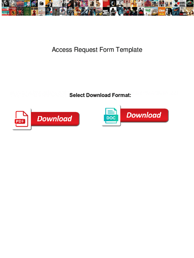 Fillable Online Access Request Form Template. Access Request Form ...