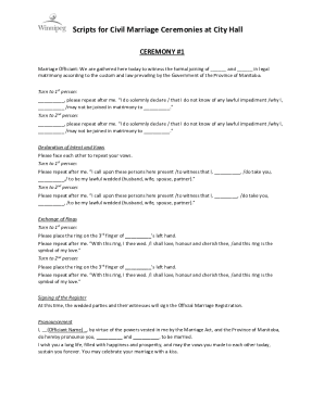 Fillable Online Scripts for Civil Marriage Ceremonies at City Hall ...