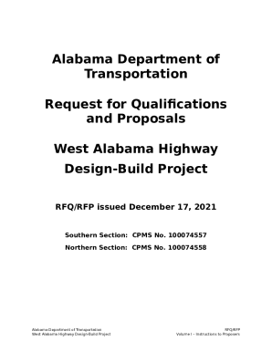 Alabama Department Of Transportation Request For . PDF ... Doc Template ...