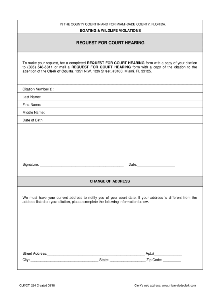 Fillable Online Request for Court Hearing Fax Email Print - pdfFiller
