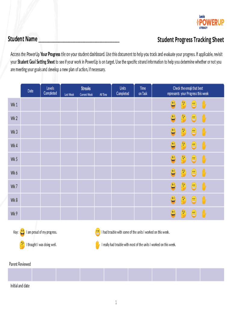 Fillable Online Student Progress Tracking Sheet TemplateJotform Tables ...