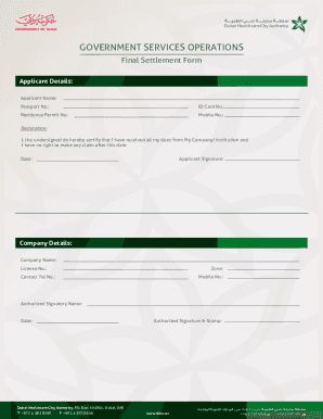 Fillable Online Final Settlement Form Fax Email Print - pdfFiller
