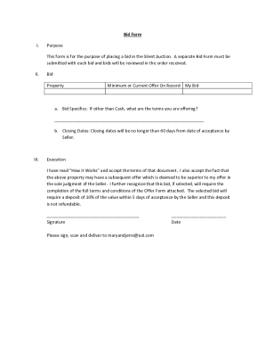 Fillable Online FREE 20+ Bid Form Examples & Templates - PDFExamplesHow ...