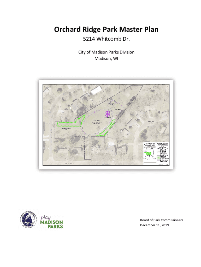 Fillable Online Orchard Ridge Park Master Plan - City of Madison, Wisconsin Fax Email Print ...