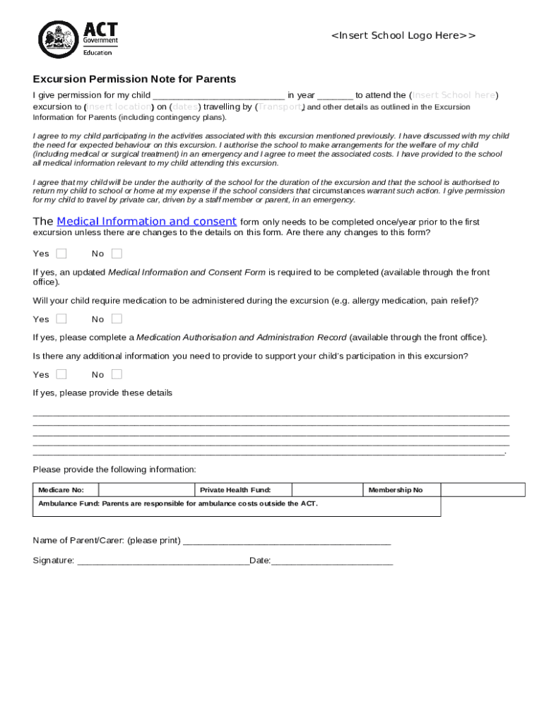 Permission Letter for School Trip (Parent Consent) - Guide & Samples ...