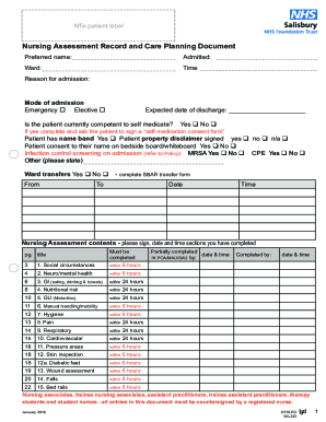 Fillable Online mg.salisbury.nhs.ukmedia1291Nursing Assessment Record ...
