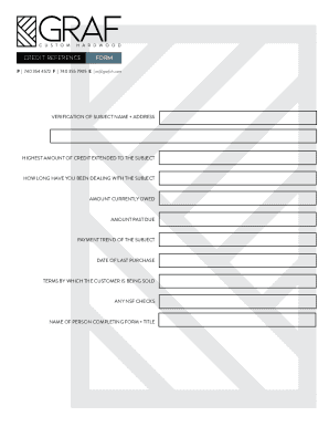 Fillable Online Credit Reference Form Fax Email Print - pdfFiller
