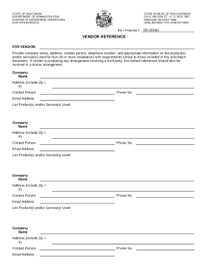 Vendor Reference Doc Template | pdfFiller