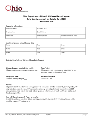 Fillable Online odh ohio Ohio Department of Health HIV Surveillance ...