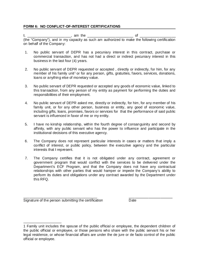 CONFLICT-OF-INTEREST/NON-DISCLOSURE CERTIFICATE - Energy Doc Template ...