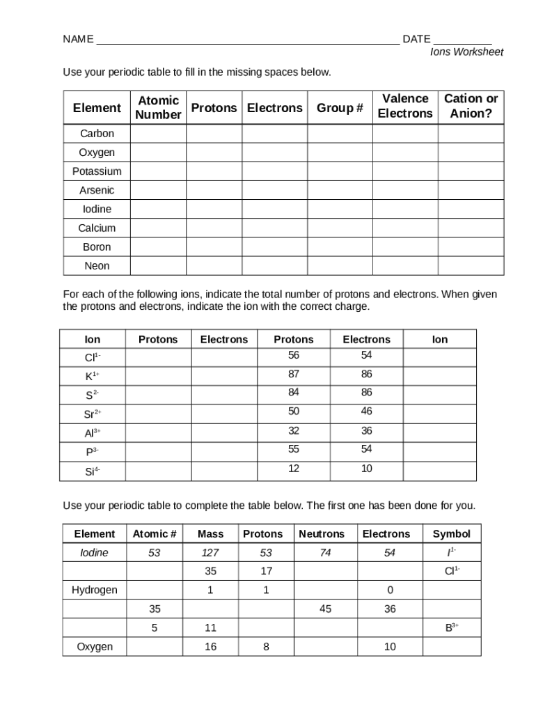 www.chegg.comhomework-helpquestions-andSolved lons Worksheet CHEM& 110 Use your periodic table ...