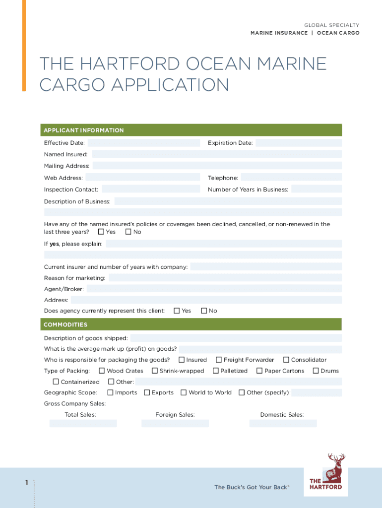 Fillable Online Ocean Marine Cargo Application Fax Email Print - pdfFiller