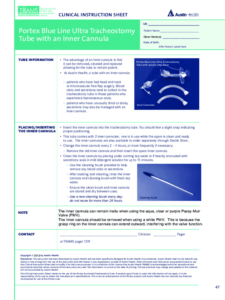 Fillable Online www.smiths-medical.comen-gbproductsPortex Blue Line ...