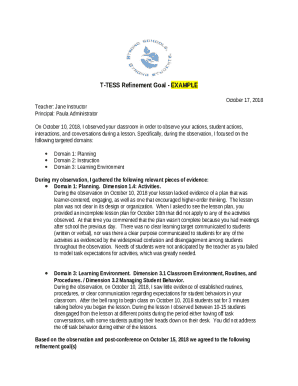T-TESS Refinement Goal - EXAMPLE Doc Template | pdfFiller