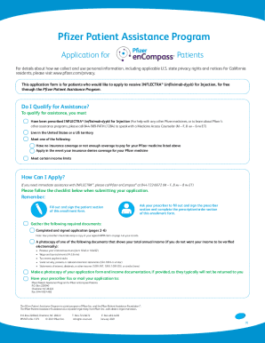 Fillable Online Pfizer Patient Assistance Program Application for Pfizer Encompass Patients Fax ...