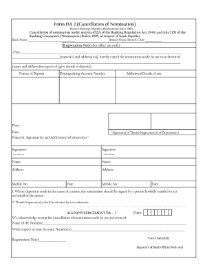 Fillable Online 34 Form DA 2 Cancellation of Nomination under Section ...