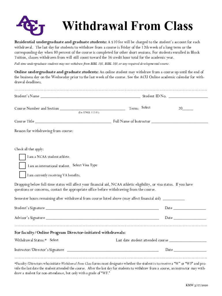 Fillable Online Withdrawal Policy - Southern New Hampshire ...