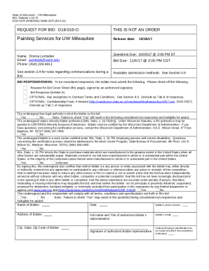 Bid - Wisconsin Doc Template | pdfFiller