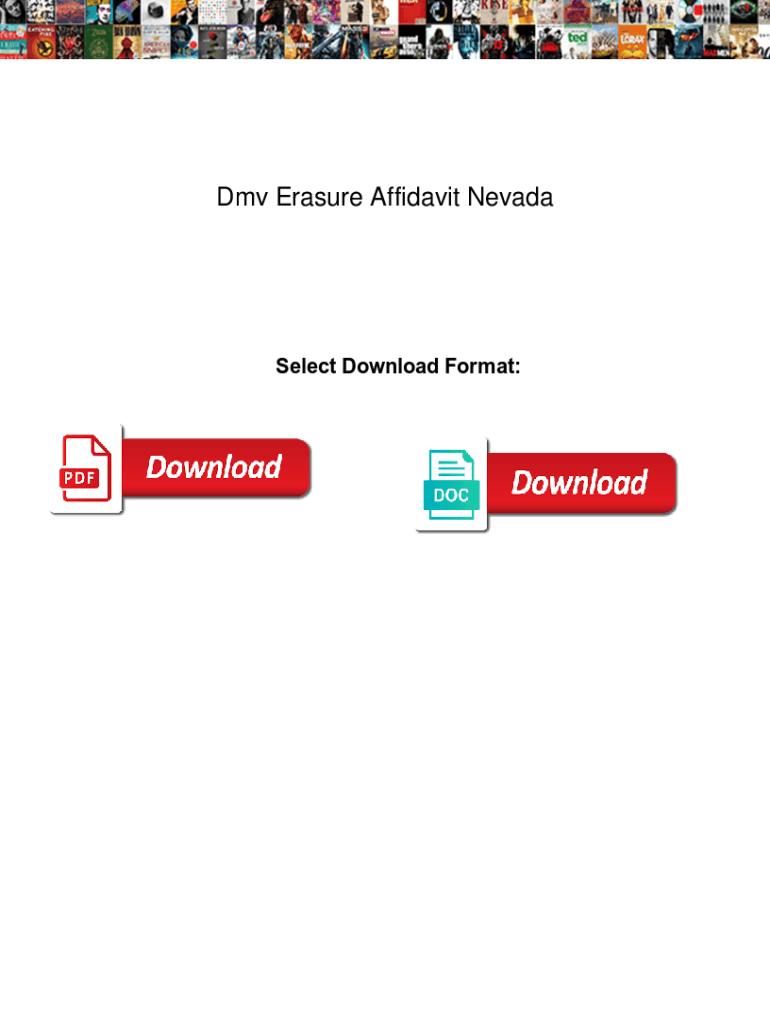 Fillable Online Dmv Erasure Affidavit Nevada. Dmv Erasure Affidavit ...