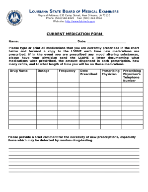 Medication Report Doc Template | pdfFiller