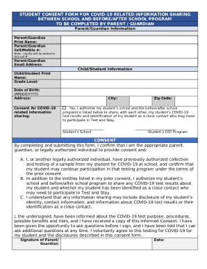 Consent for ination sharing between school and before- and after-school ...