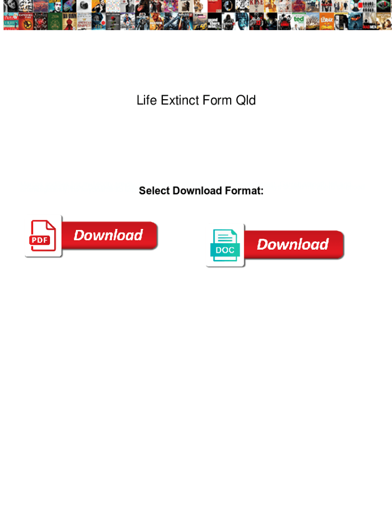 Fillable Online Life Extinct Form Qld. Life Extinct Form Qld modem Fax ...