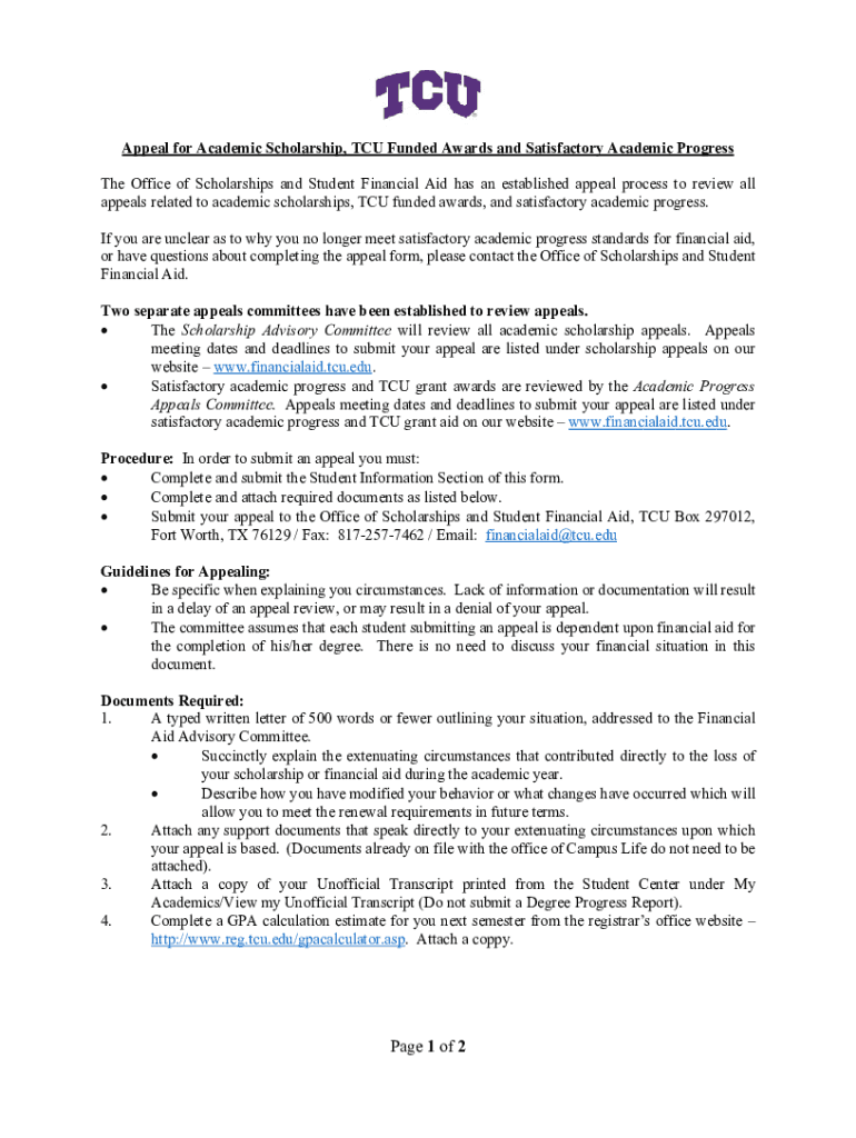Fillable Online financialaid tcu forms.tcu.eduTCU FORMS.TCU.EDU Home ...