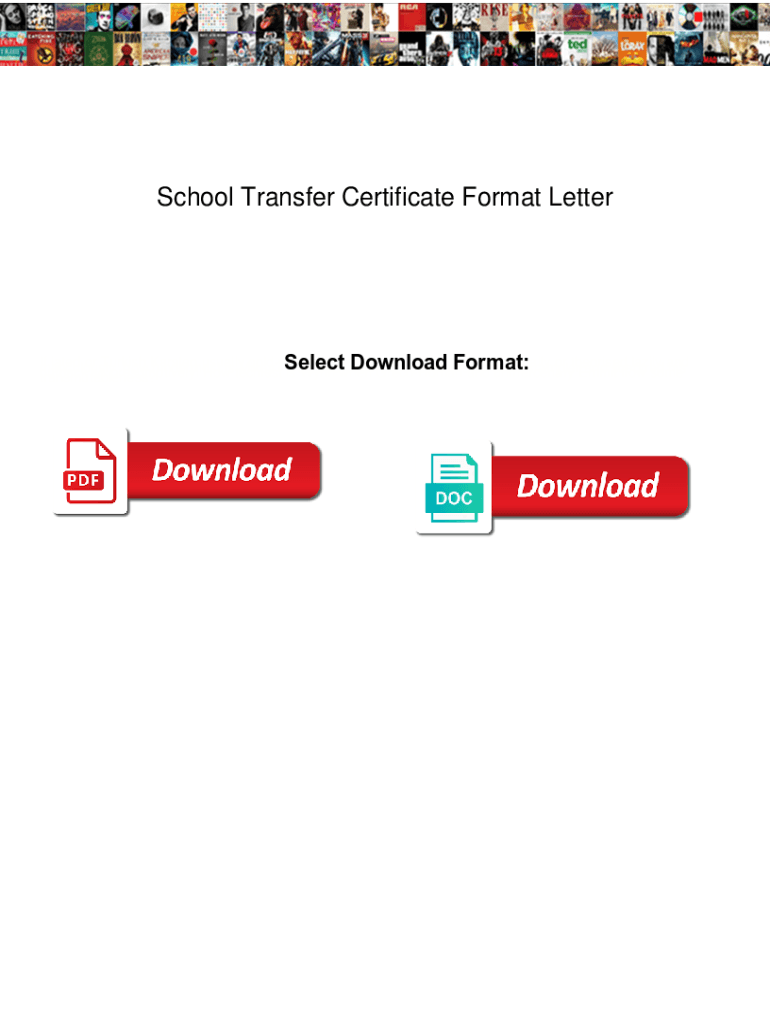 Fillable Online School Transfer Certificate Format Letter. School ...
