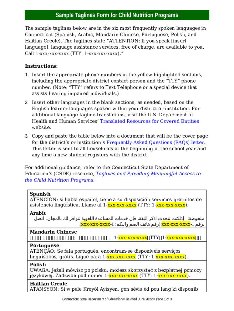 Sample Taglines Doc Template | pdfFiller