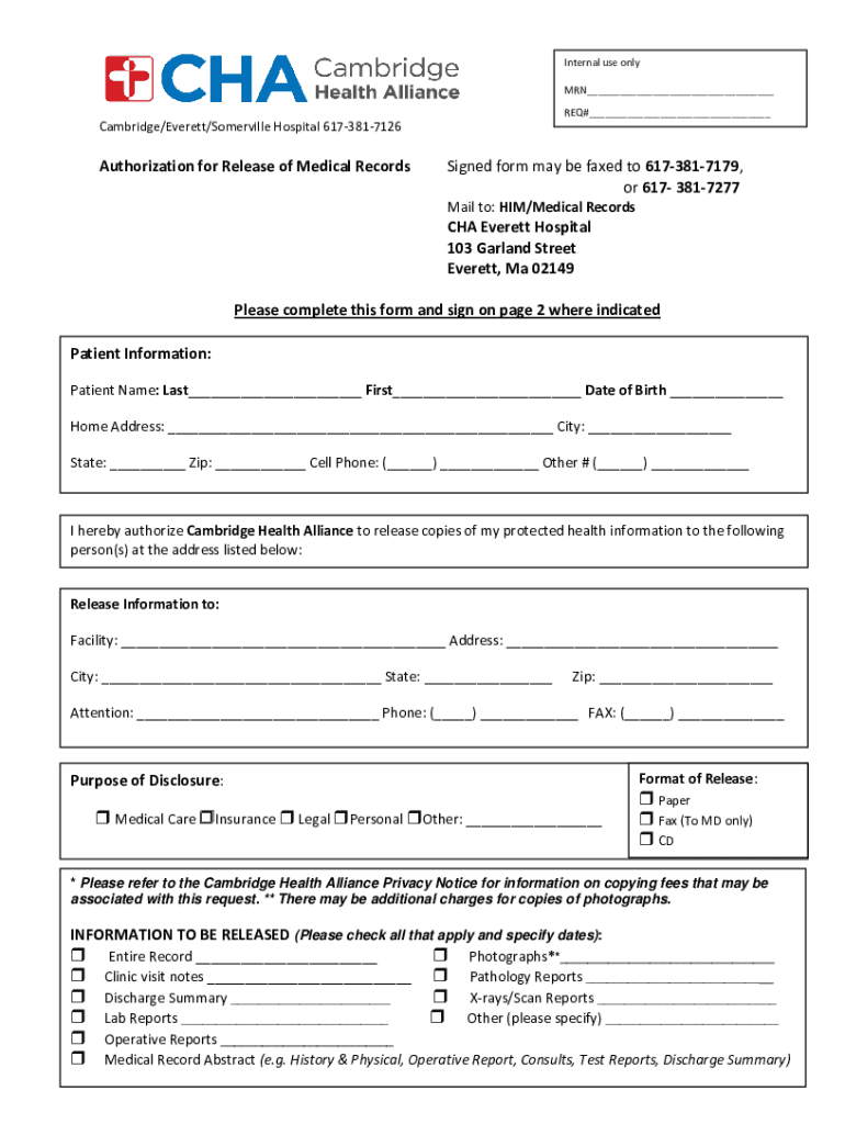 Cha medical records: Fill out & sign online | DocHub