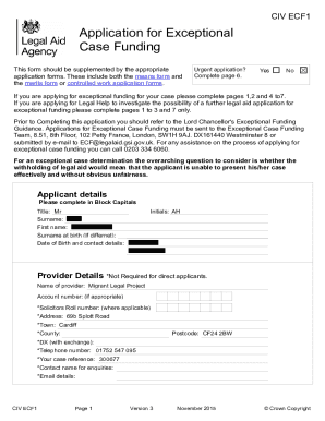 Fillable Online naccom org Application for Exceptional CIV ECF1 Case ...