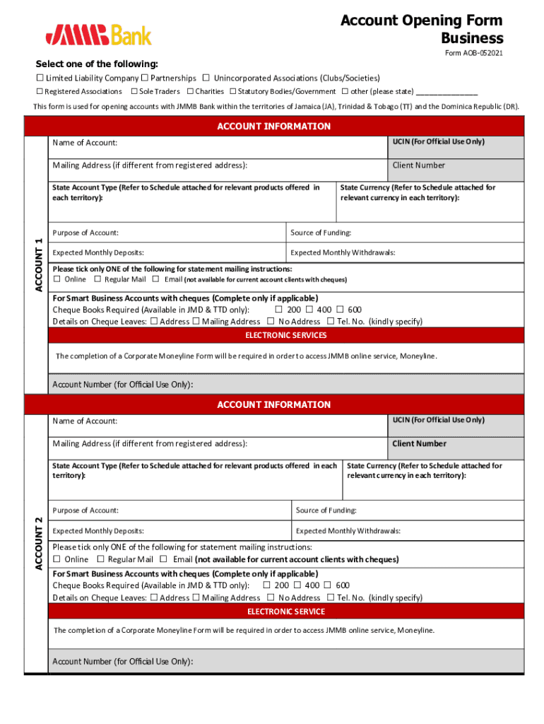 Fillable Online Account Opening Business Final.docx Fax Email Print - pdfFiller