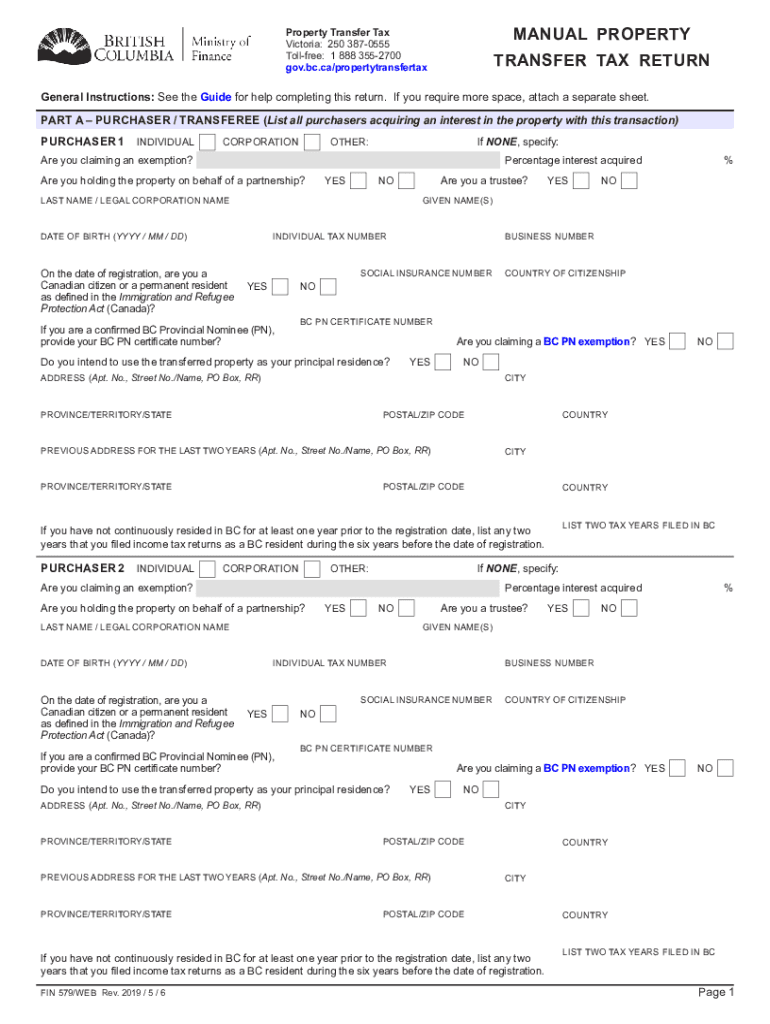 Fillable Online nicelocal.cabcpropertytransfertaxBc Property Transfer ...